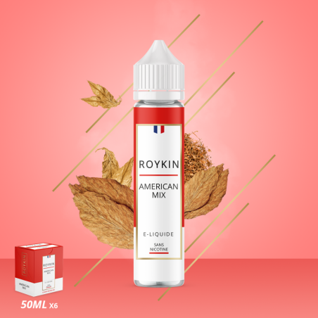 E liquide American Mix : Un mélange de tabacs blonds et secs - Roykin